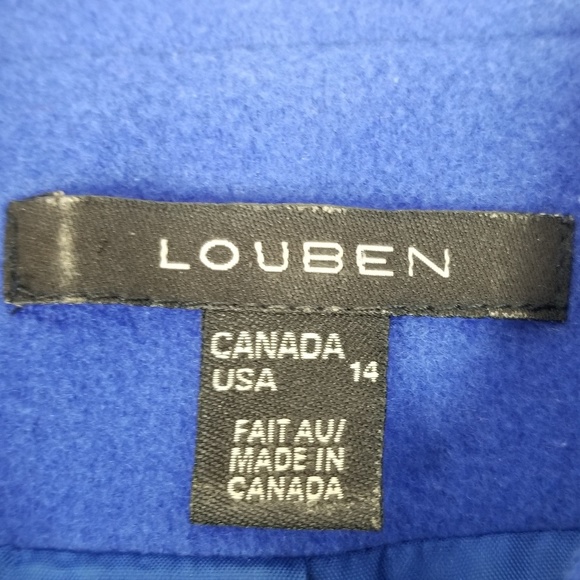 louben | Jackets & Coats | Louben Cobalt Blue Wool Blend Fleece Sweater ...